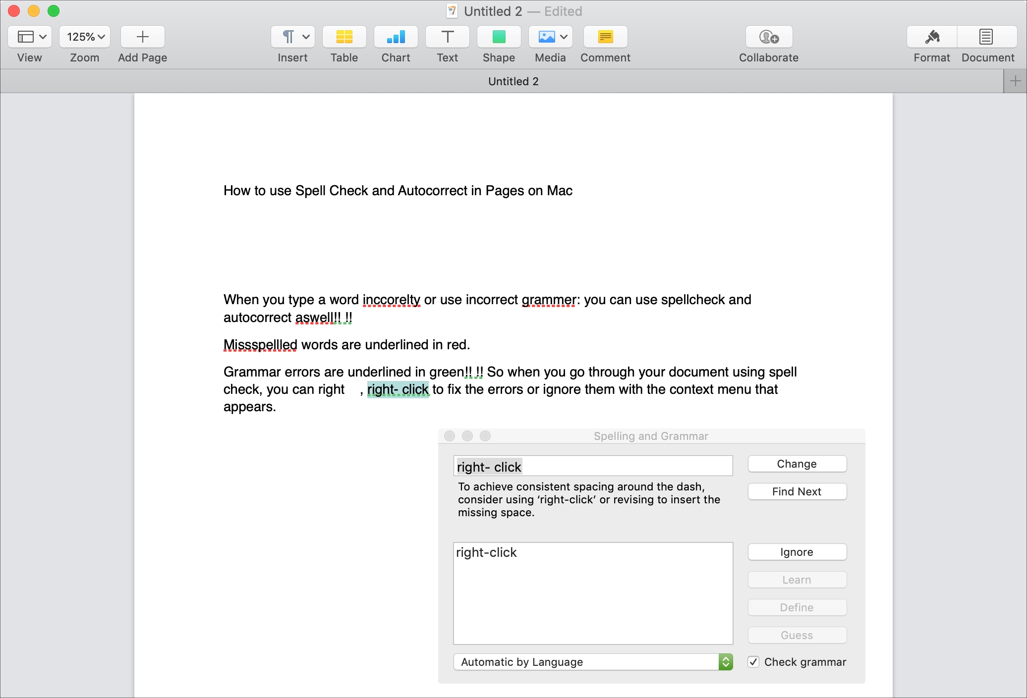 How To Use Spell Check And Autocorrection In Pages On Mac Mid Atlantic Consulting Blog