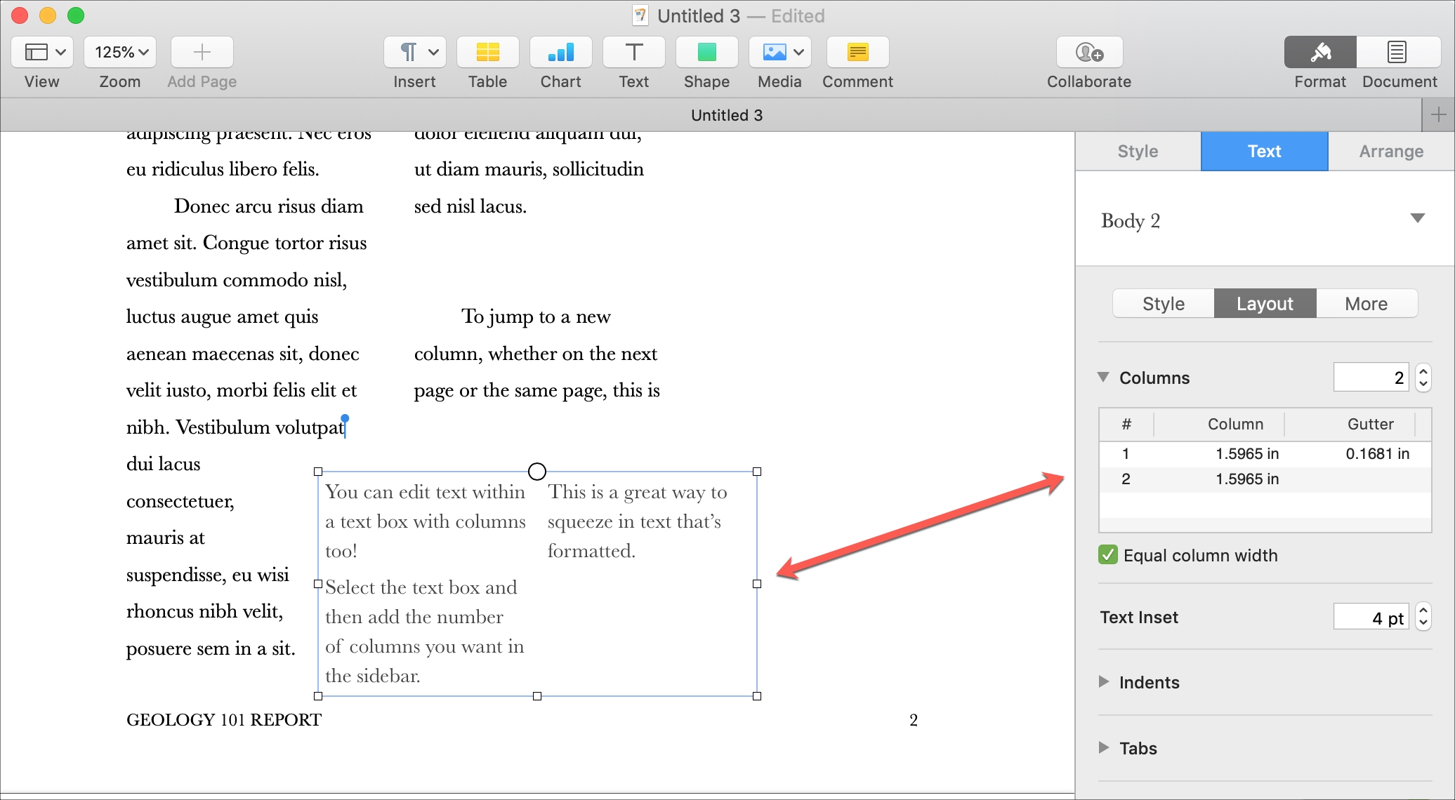 How To Easily Work With Columns In Pages On Mac Mid Atlantic 