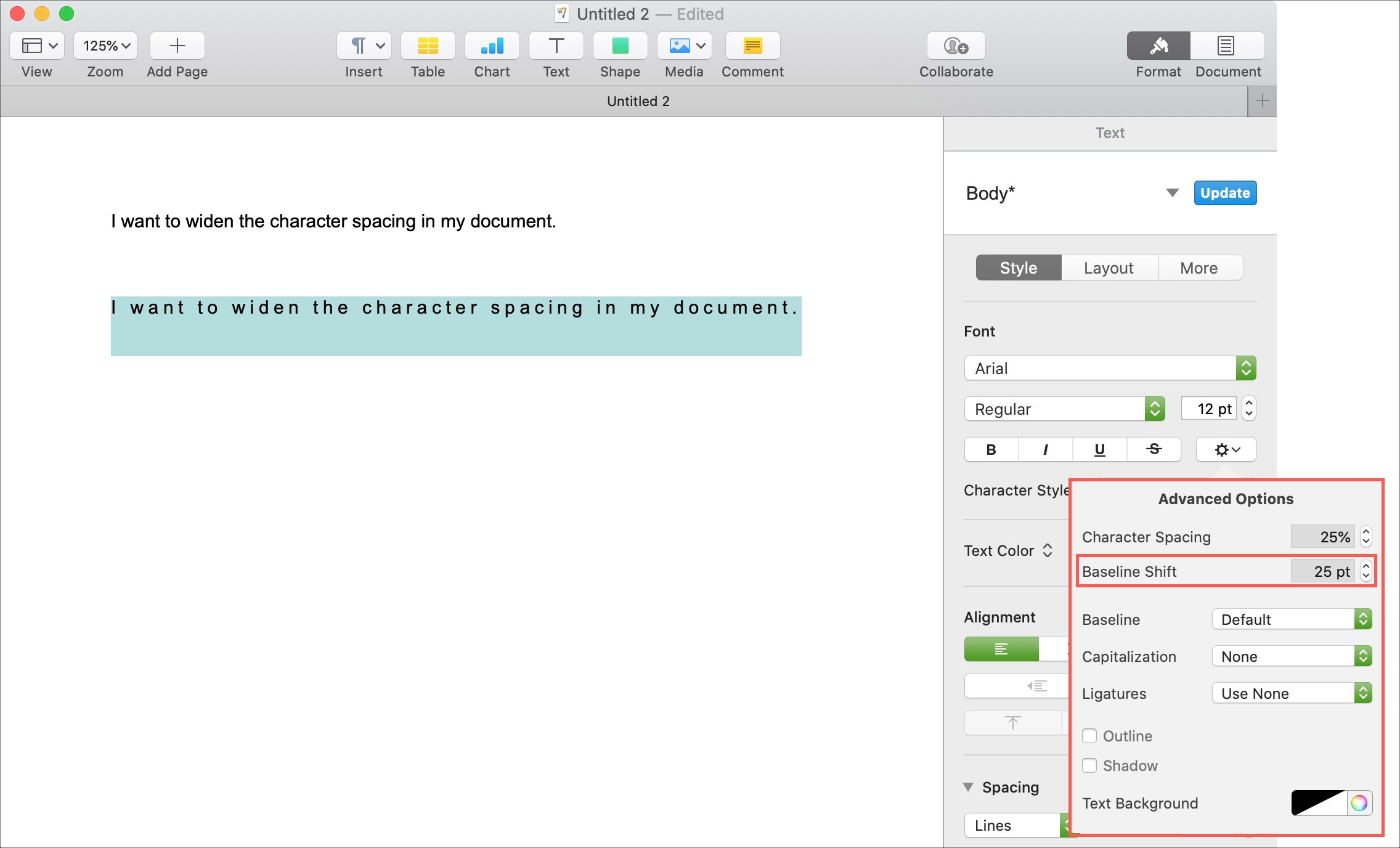 How To Adjust Character Spacing In Pages On Mac Mid Atlantic 