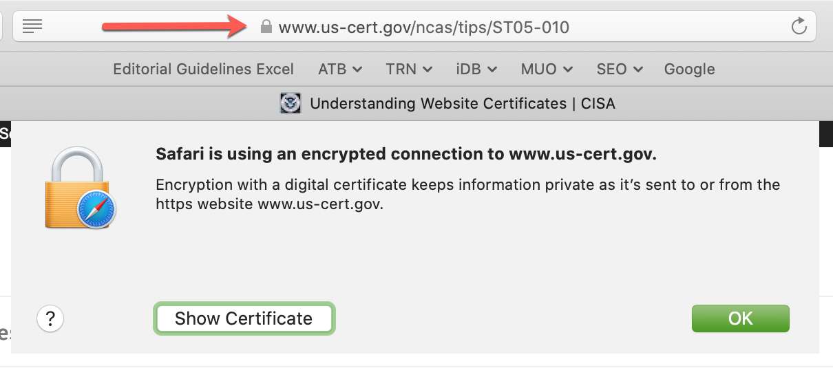 How To View Digital Certificates In Safari Firefox And Chrome Mid Atlantic Consulting Blog