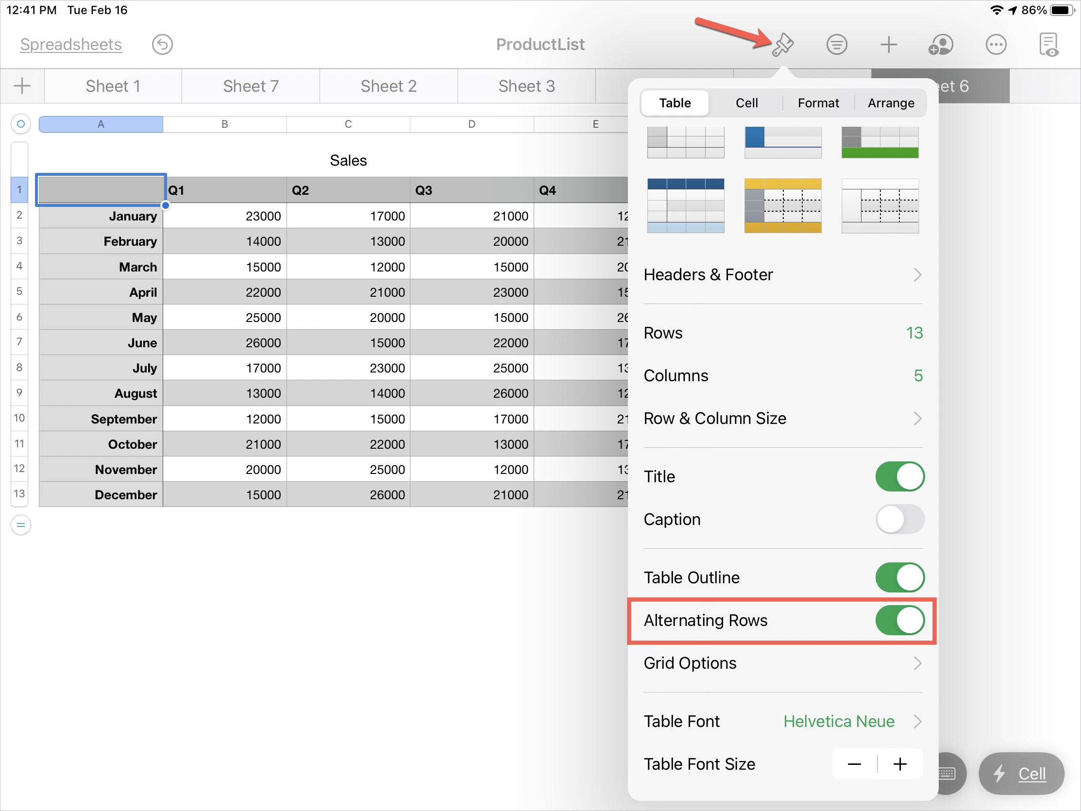 How To Color Alternating Rows In Your Numbers Sheets Mid Atlantic 