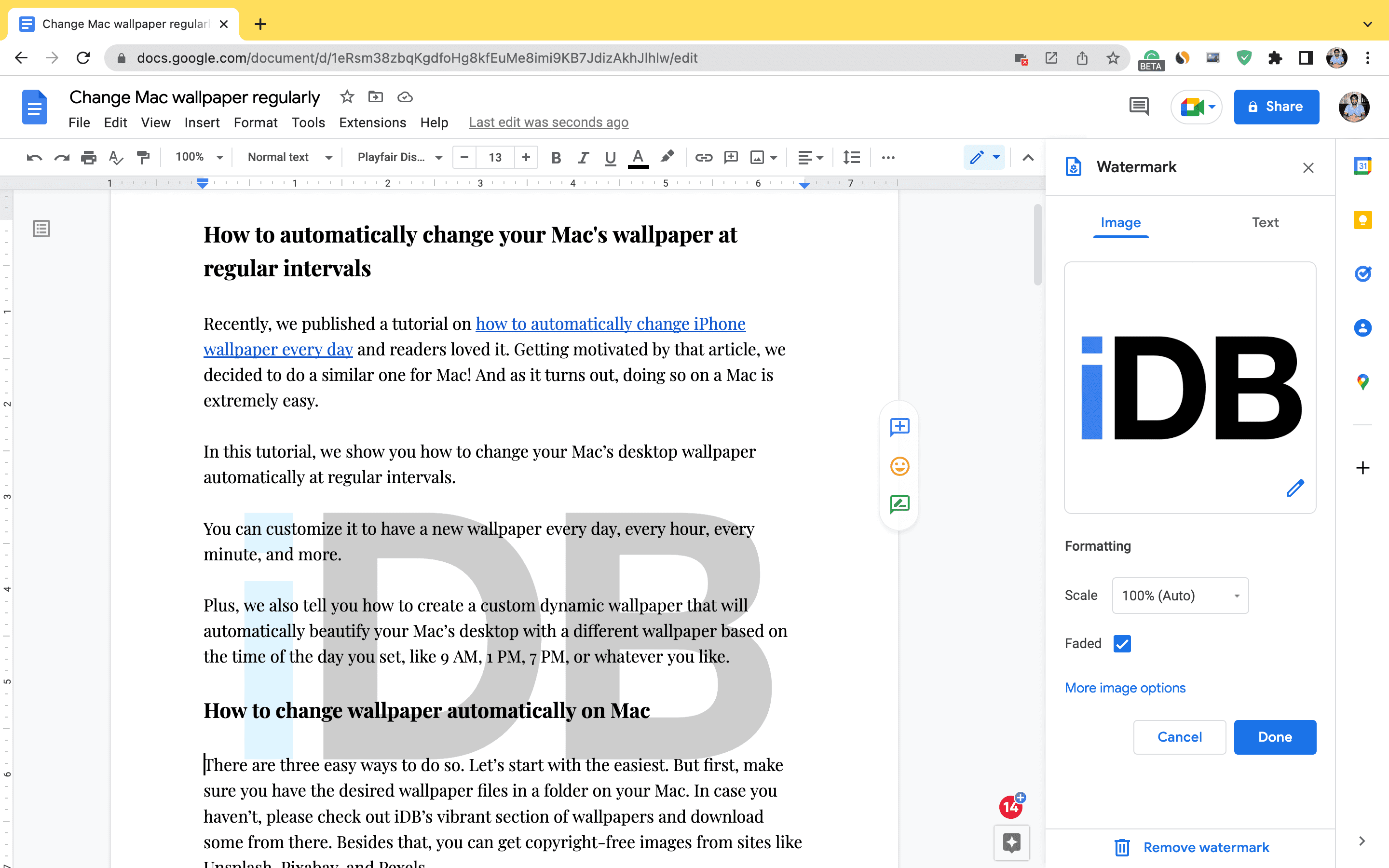 How To Add A Text Or Image Watermark To Your Documents In Google Docs