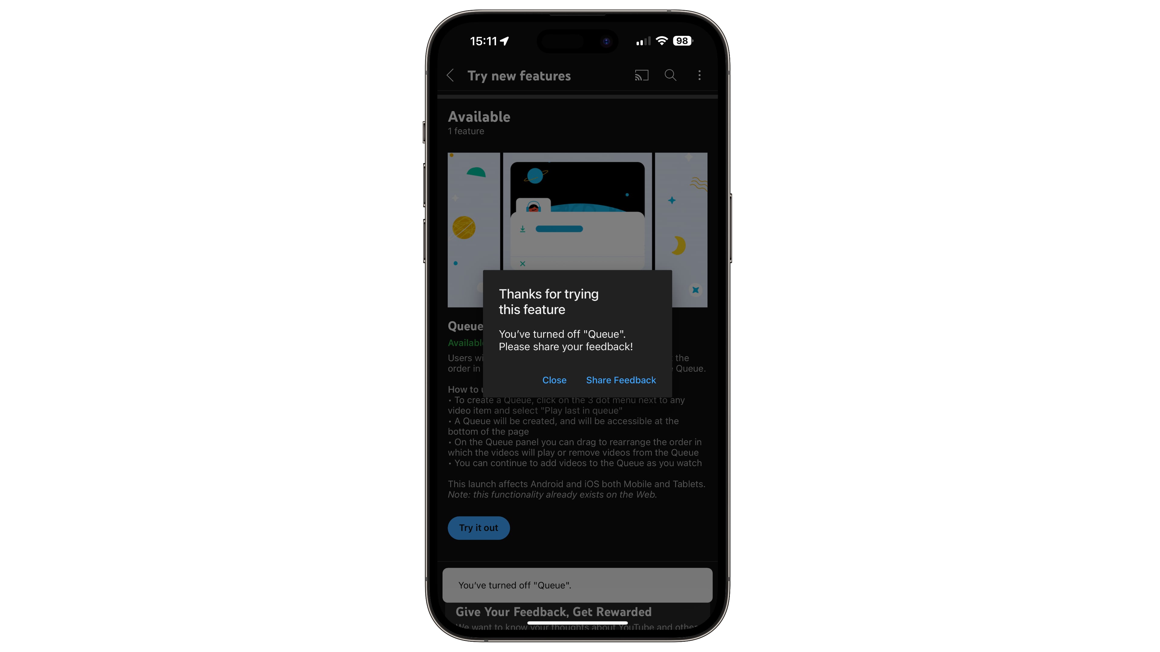 Youtube Queue Is Coming To The Mobile App And Premium Subscribers Can Now Test It Mid Atlantic 6958